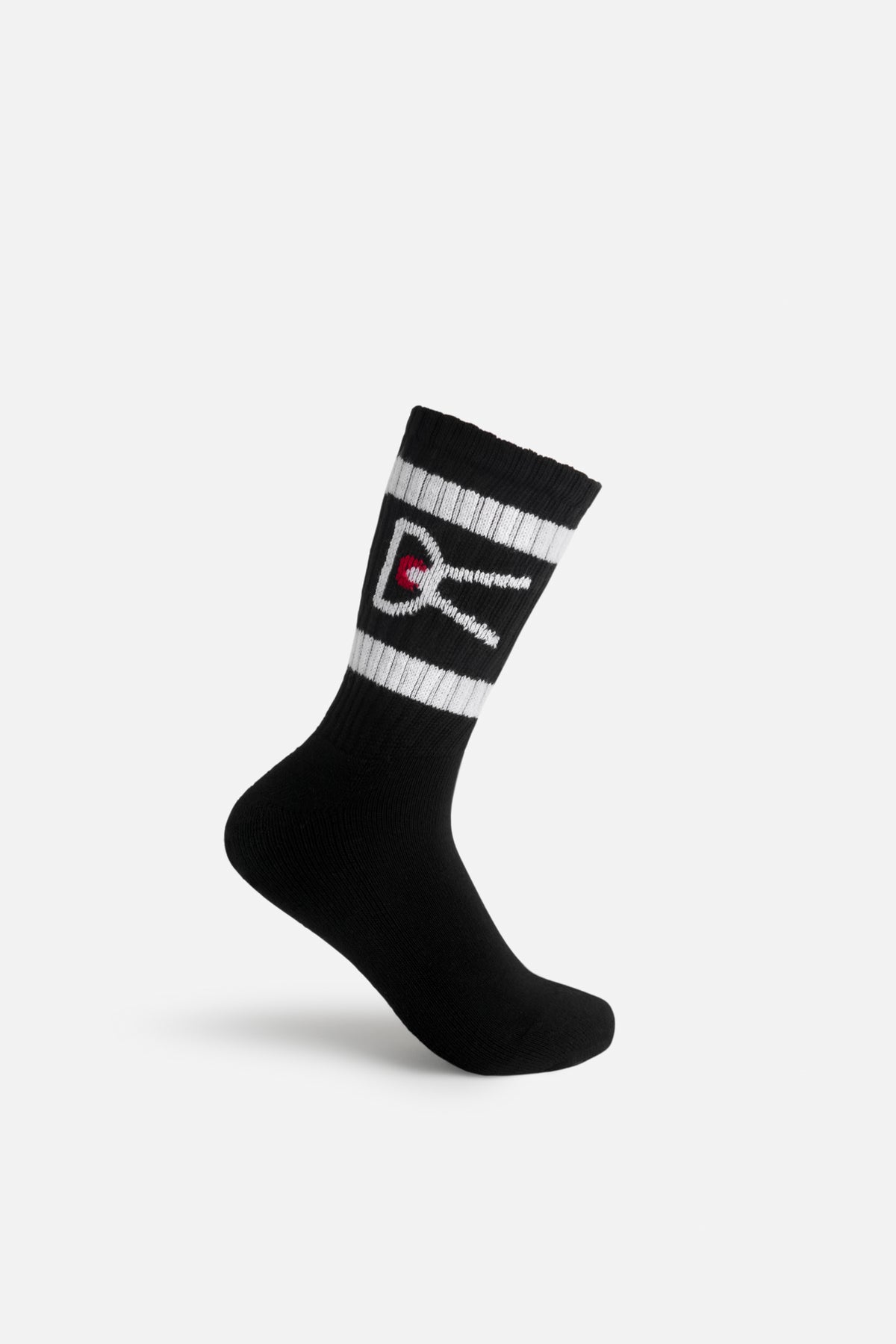 USA Cotton Socks, Black & White Stripe – District Vision